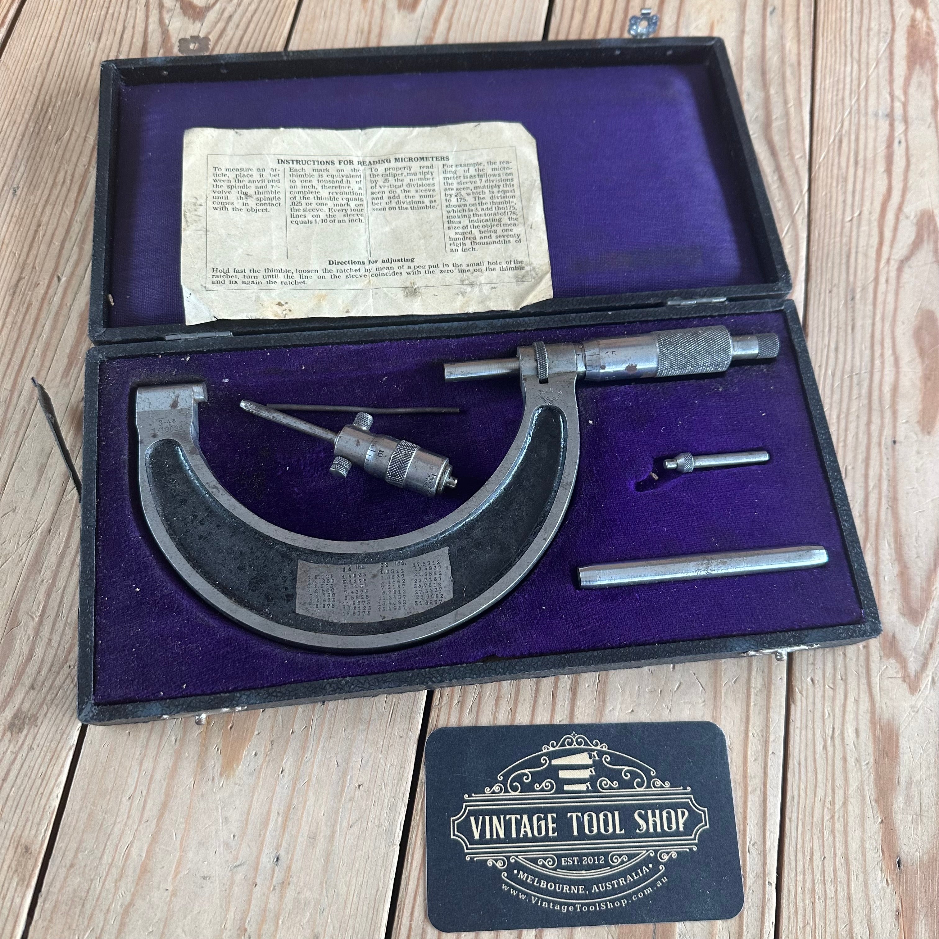 H1895 Vintage ZEUS Germany 3-4” MICROMETER IOB – Vintage Tool Shop Pty Ltd