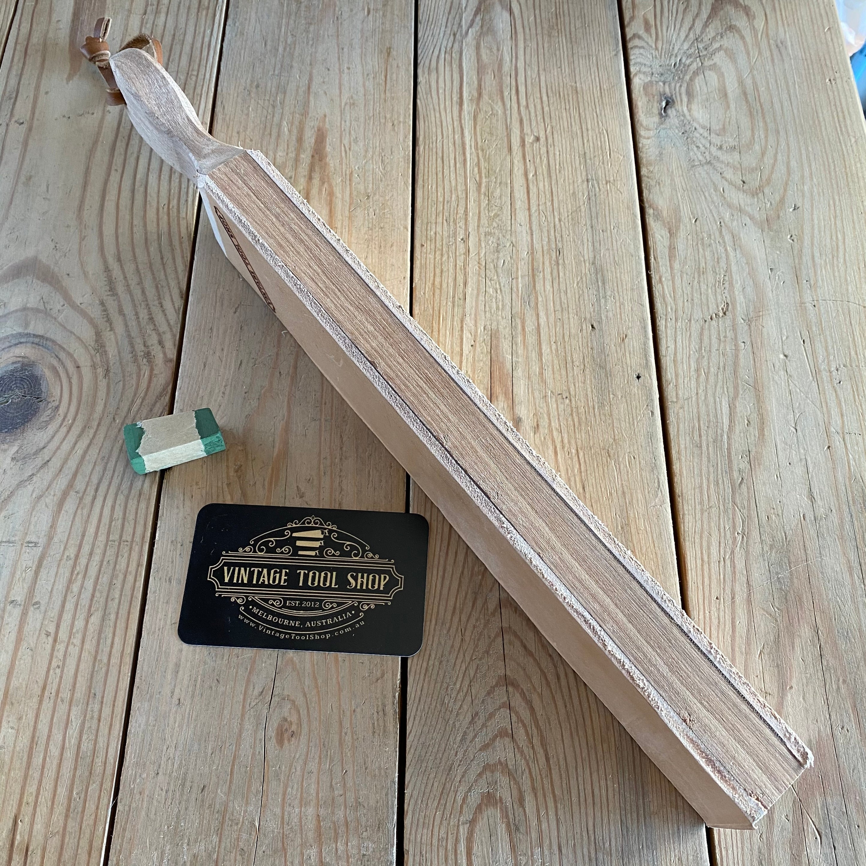 NEW! 1x Australian made Vintage Tool Shop genuine leather PADDLE STROP ...